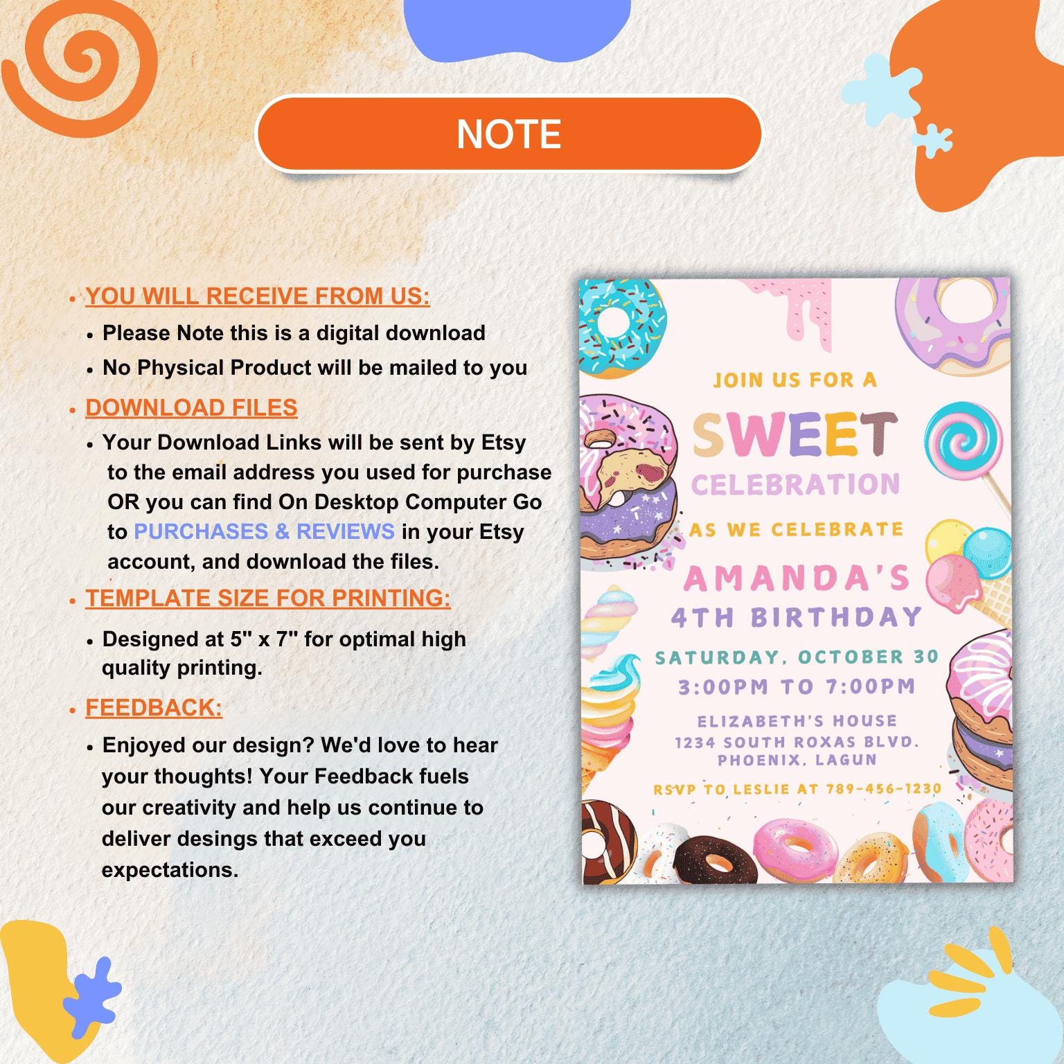 Editable Sweet Celebration Invitation, Candy Land Party Invite, Sweets ...