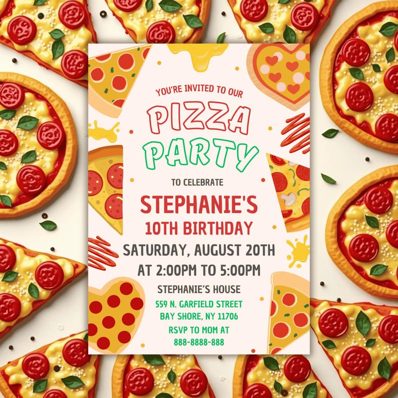 Editable Pizza Party Invitation Template: Any Age (digital Download) - Etsy