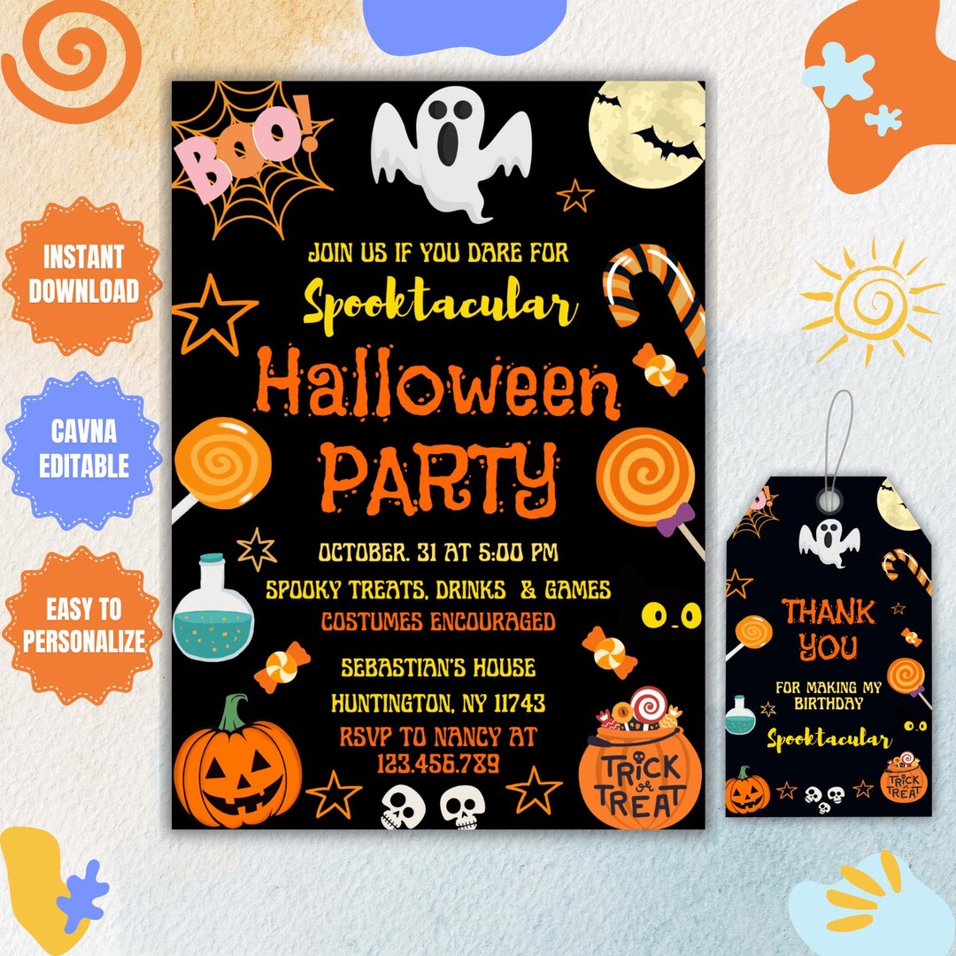 Editable Pumpkin Carving Party Invitation, Editable Halloween Party ...
