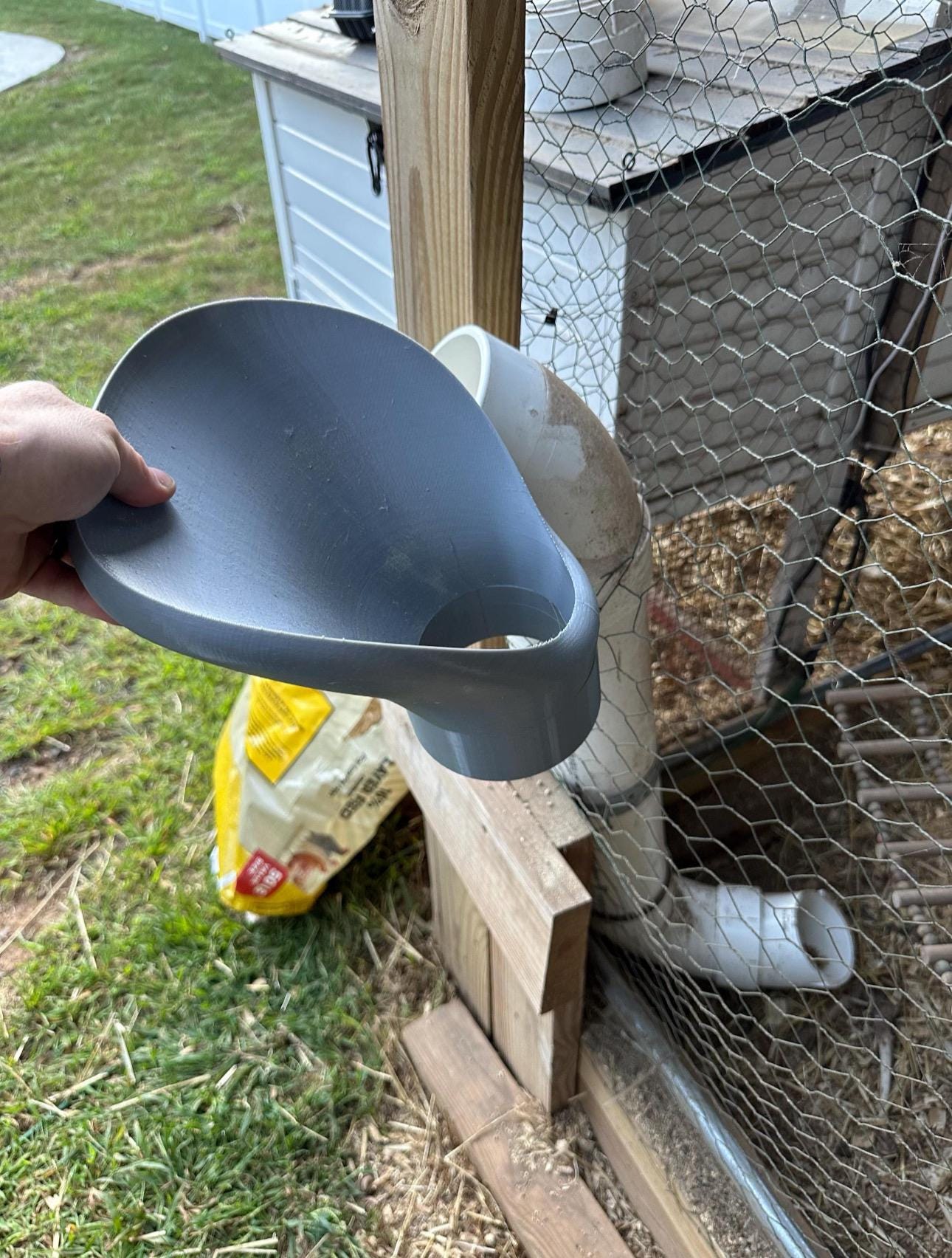 Chicken Feeder Fill Attachment Animal Duck Farm 4 PVC Straight 45degree ...