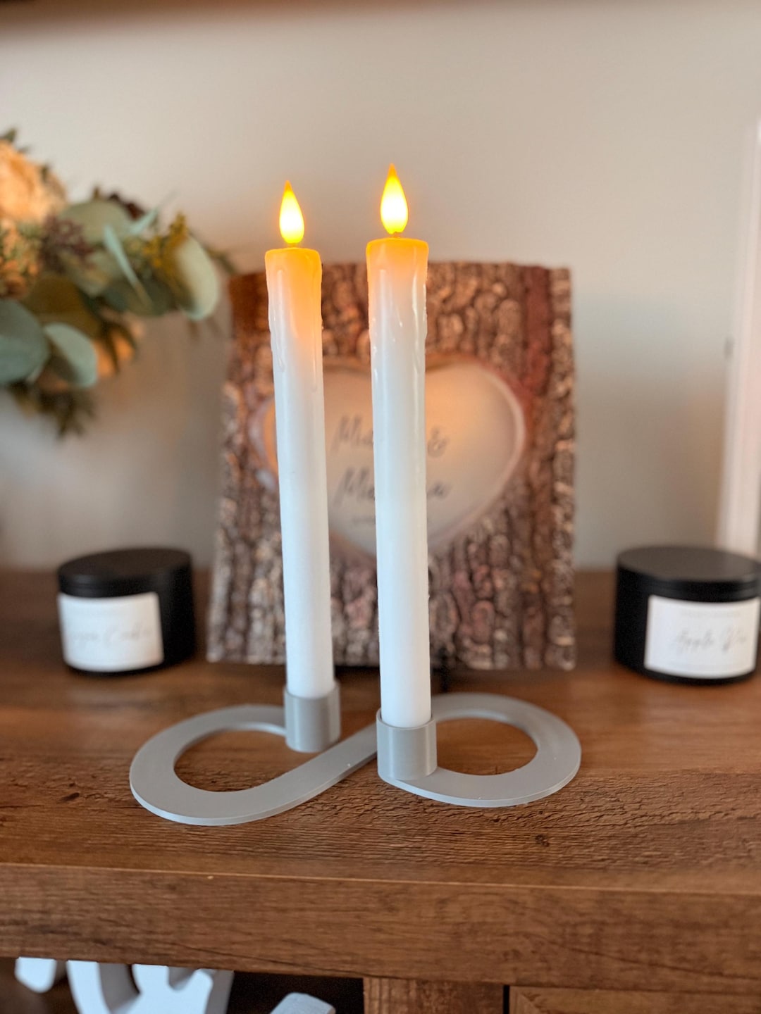 Elegant Infinity Symbol Double Candle Holder: Luxurious Art Decor for ...