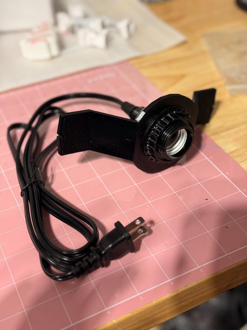 3ft Battery Operated LED Jumbo Bulb Adapter Bracket Optional Socket ...