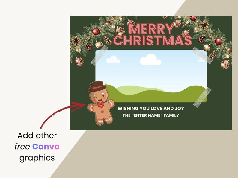 Editable Christmas Photo Card Template, Canva 5x7 (digital Download) - Etsy