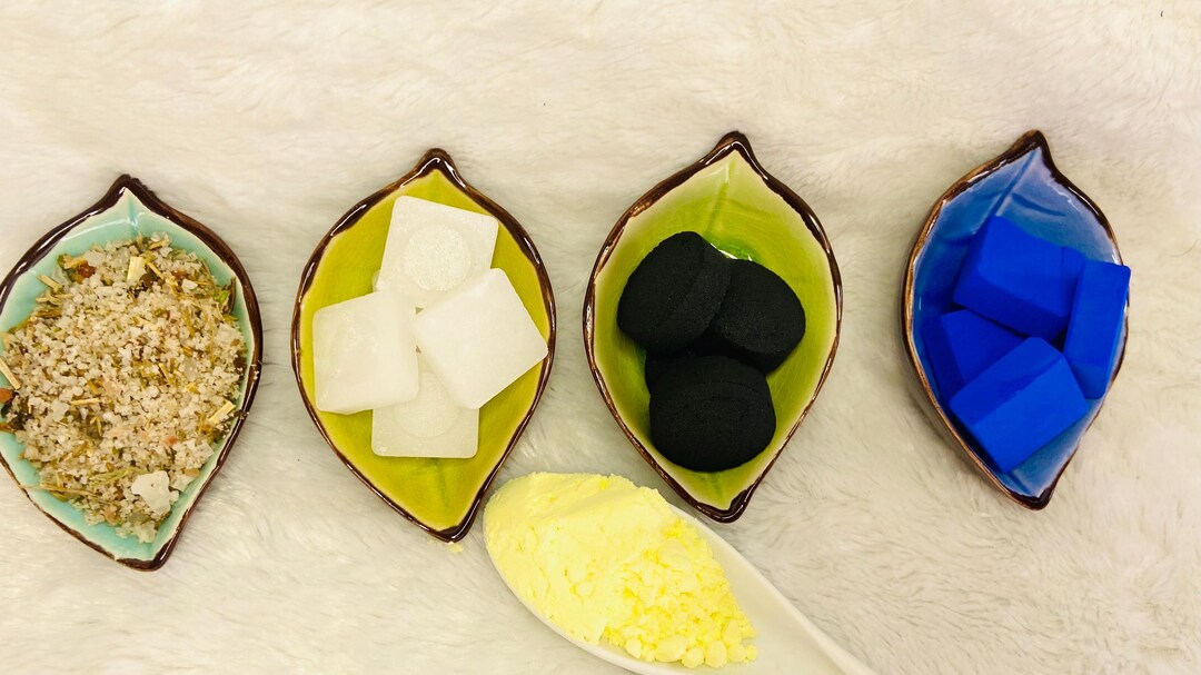 Sulfur Powder-blue Anil -camphor Cubes-charcoal Disk -herbs and Salt - Etsy