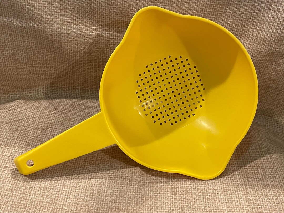 Vintage Yellow Tupperware Colander/small Tupperware Yellow Strainer ...