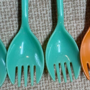 Vintage Tupperware Fork O Spoon Set of 5/long Spoons/tupperware/drink ...