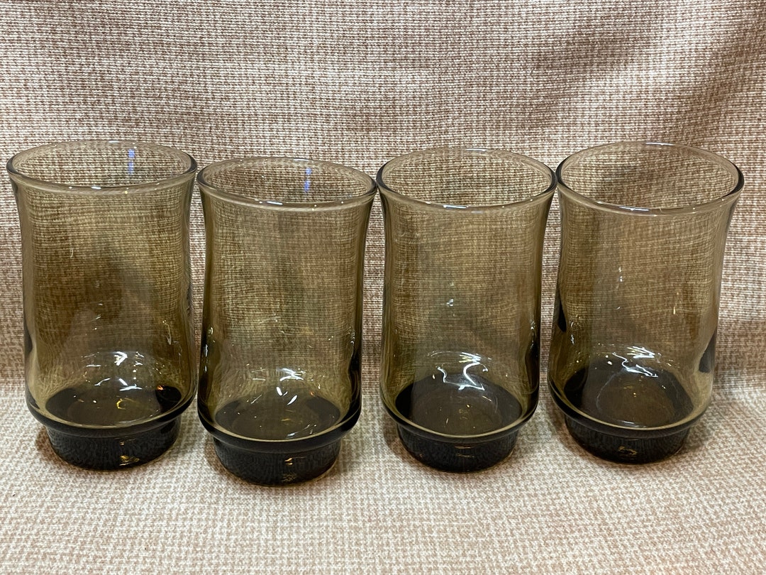 Vintage MCM Tawny Brown Juice Glasses Set of 4/juice Glasses/mid ...