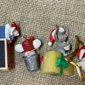 Vintage Hallmark Mice Mouse Christmas Ornaments/80's Hallmark Mouse ...
