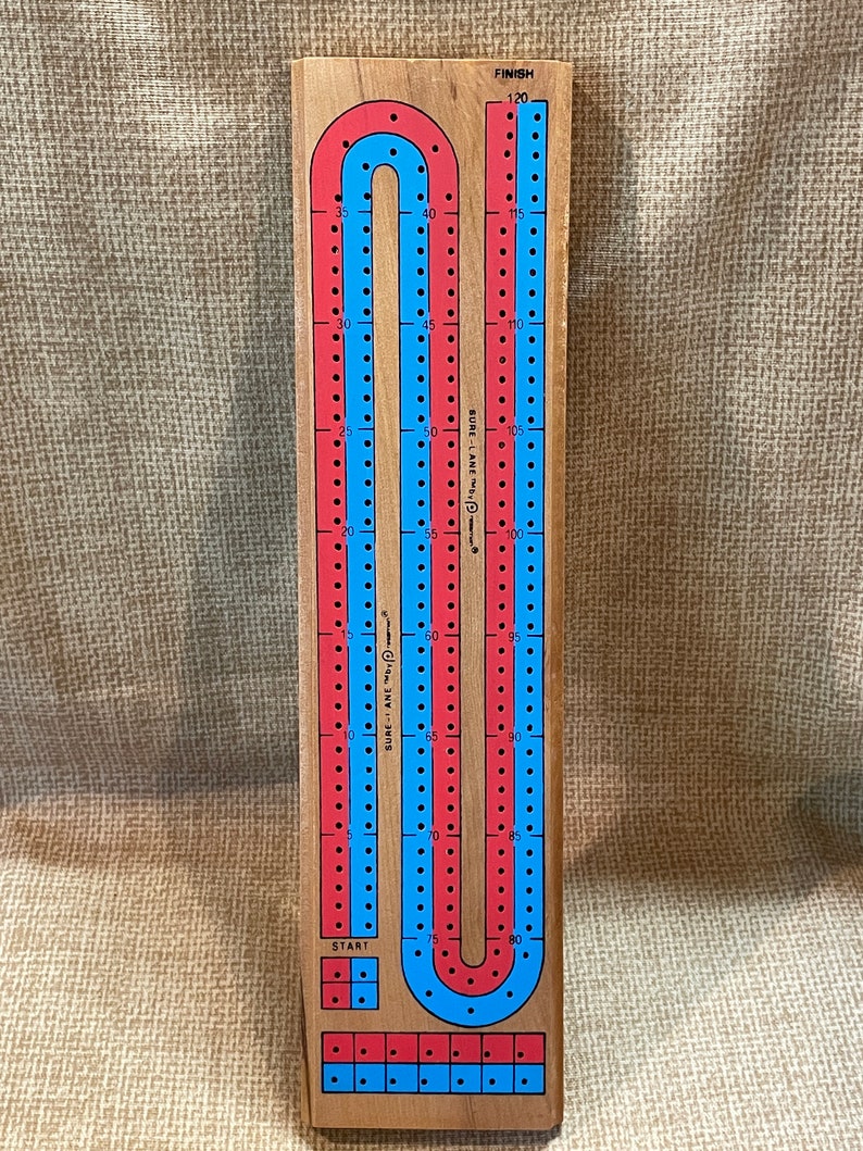 Vintage 1983 Sure Lane Continuous Track Cribbage Board/solid Hardwood ...