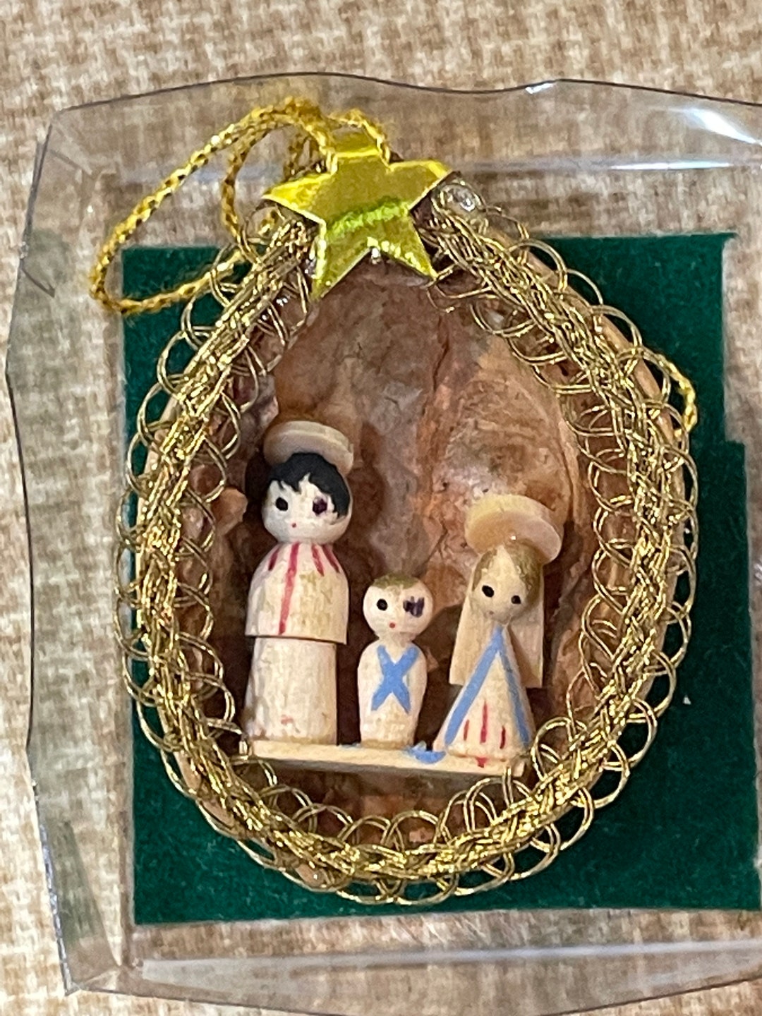 Vintage Nativity Ornament/german Nativity Ornament in Walnut Shell ...