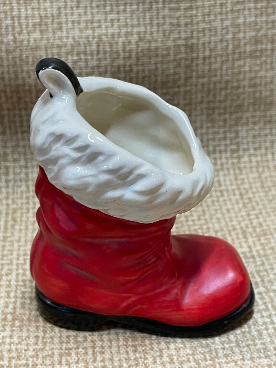 Vintage Goebel Small Santa Boot/red Santa Boot/toothpick - Etsy