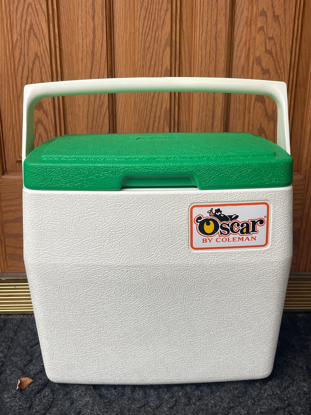Vintage Coleman Oscar Cooler/white Cooler and Green Lid/oscar Cooler ...