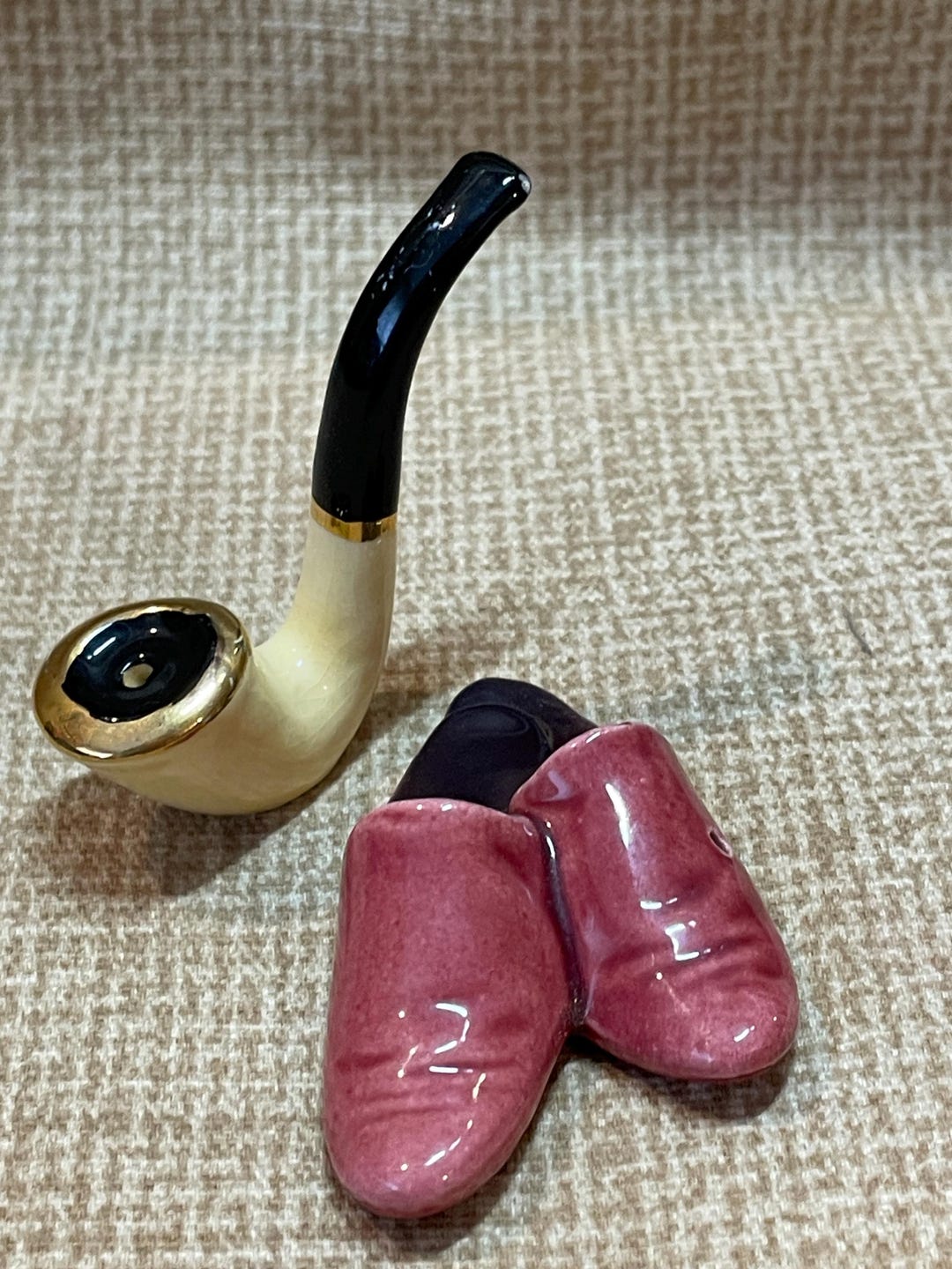 Vintage Gentleman Slippers and Pipe Salt and Pepper Shaker Set/slippers ...