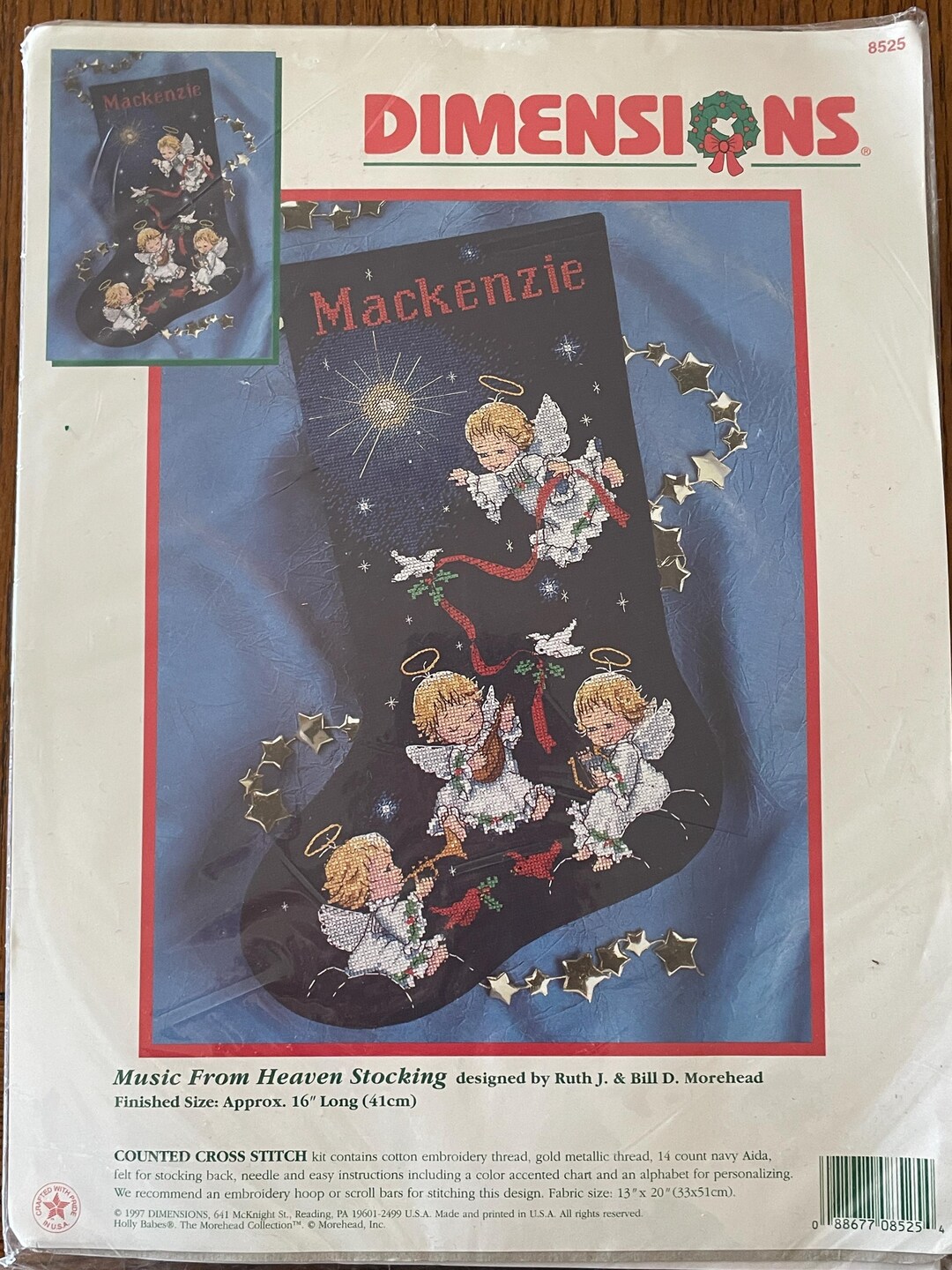 Vintage 1997 Dimensions Music From Heaven Stocking Kit/ruth J Bill D ...