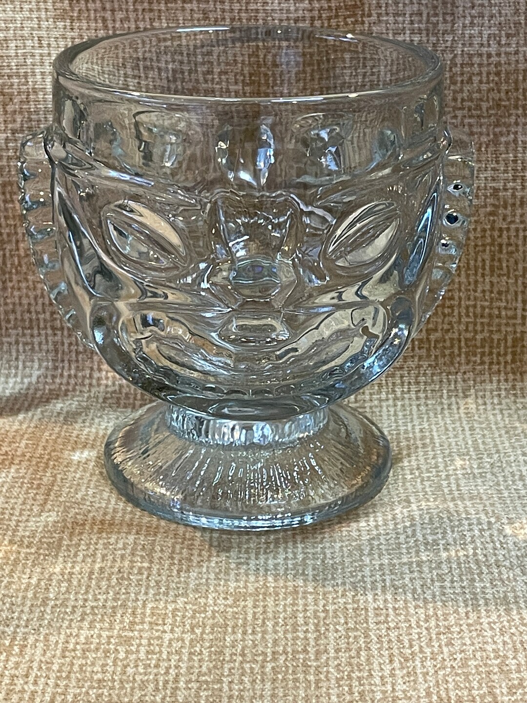 Vintage Clear Glass Tiki Mug/happy Face and Sad Face/two Sided Tiki ...