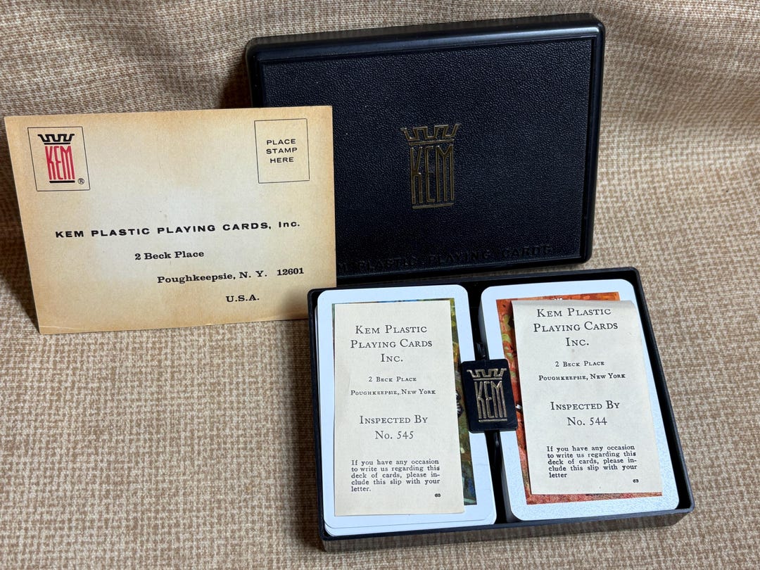 Vintage KEM Plastic Playing Cards Set of 2 New Decks/daisy Flowers KEM ...