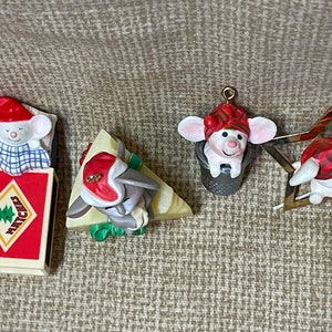 Vintage Hallmark Mice Mouse Christmas Ornaments/80's Hallmark Mouse ...
