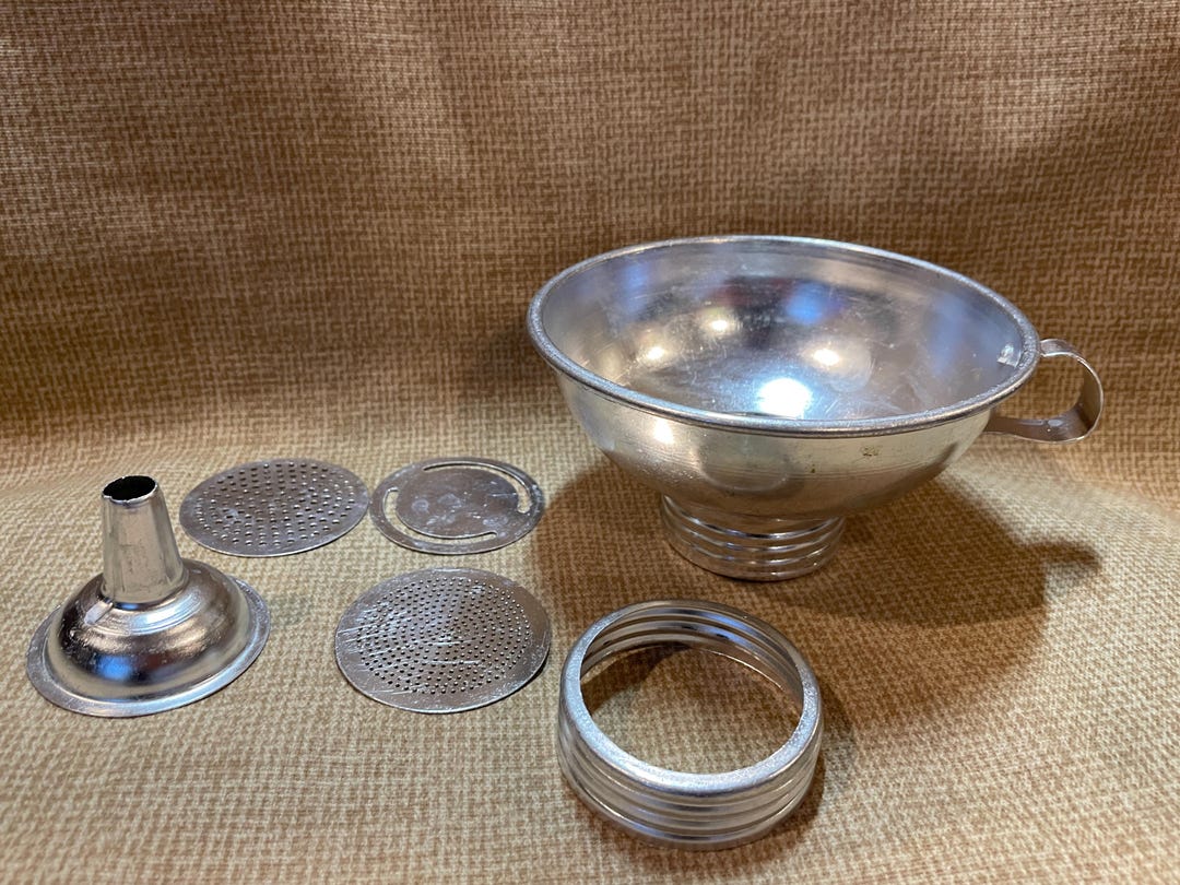 Vintage Aluminum Canning Jar Funnel With Strainer/canning Funnel/large ...