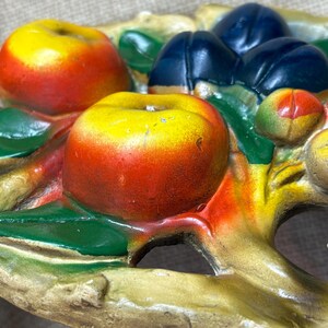 Vintage Chalk Ware Large Fruit Melody/kitchen Chalkware Fruits/oval ...