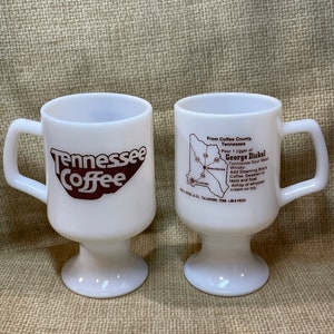Vintage Milk Glass Tennessee Coffee Pedestal Mugs Set of 2/george ...