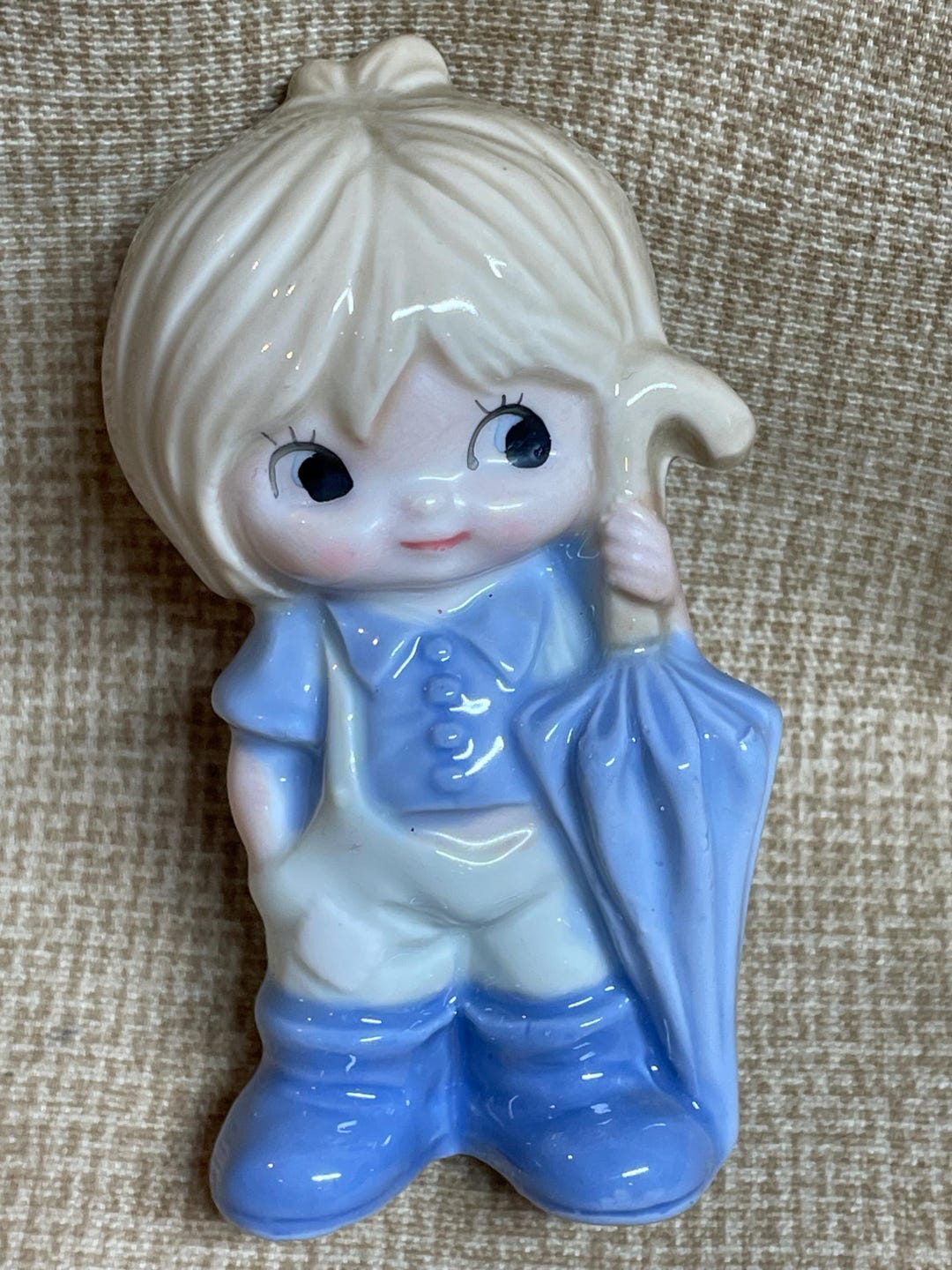 Vintage Kelvin's Japan Boy With Umbrella Figurine/home Decor/kelvin ...