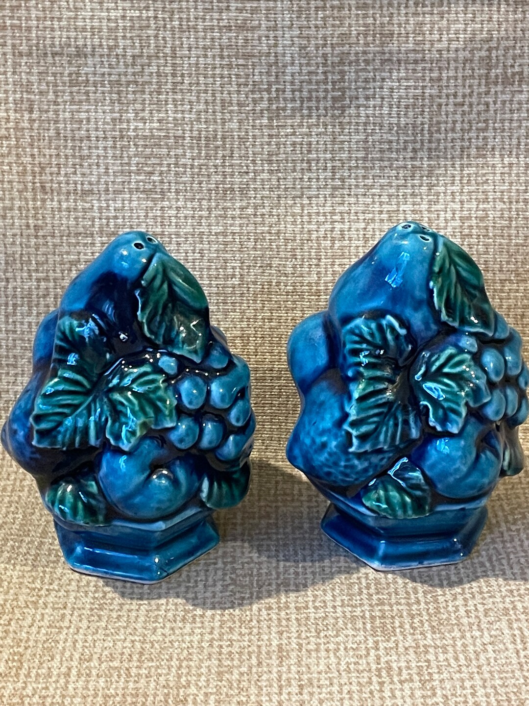 Vintage MCM Inarco Blue Mood Salt and Pepper Shakers/indigo Blue Mood S ...