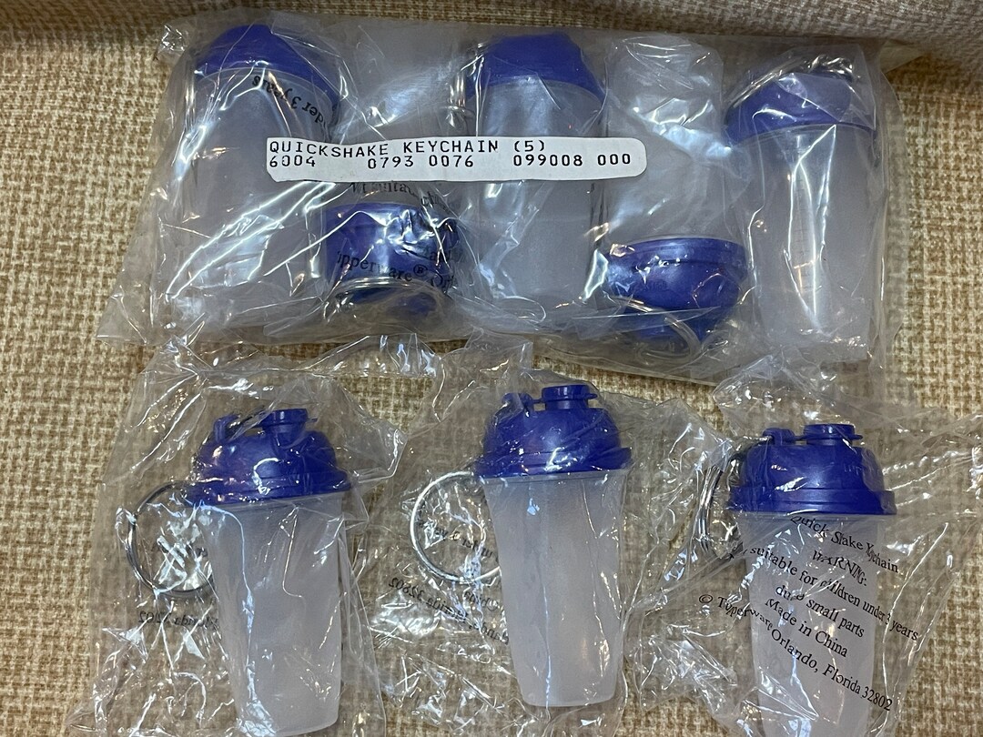Vintage Tupperware Quick Shake Bottle Keychains/shaker Bottle Blue Top ...