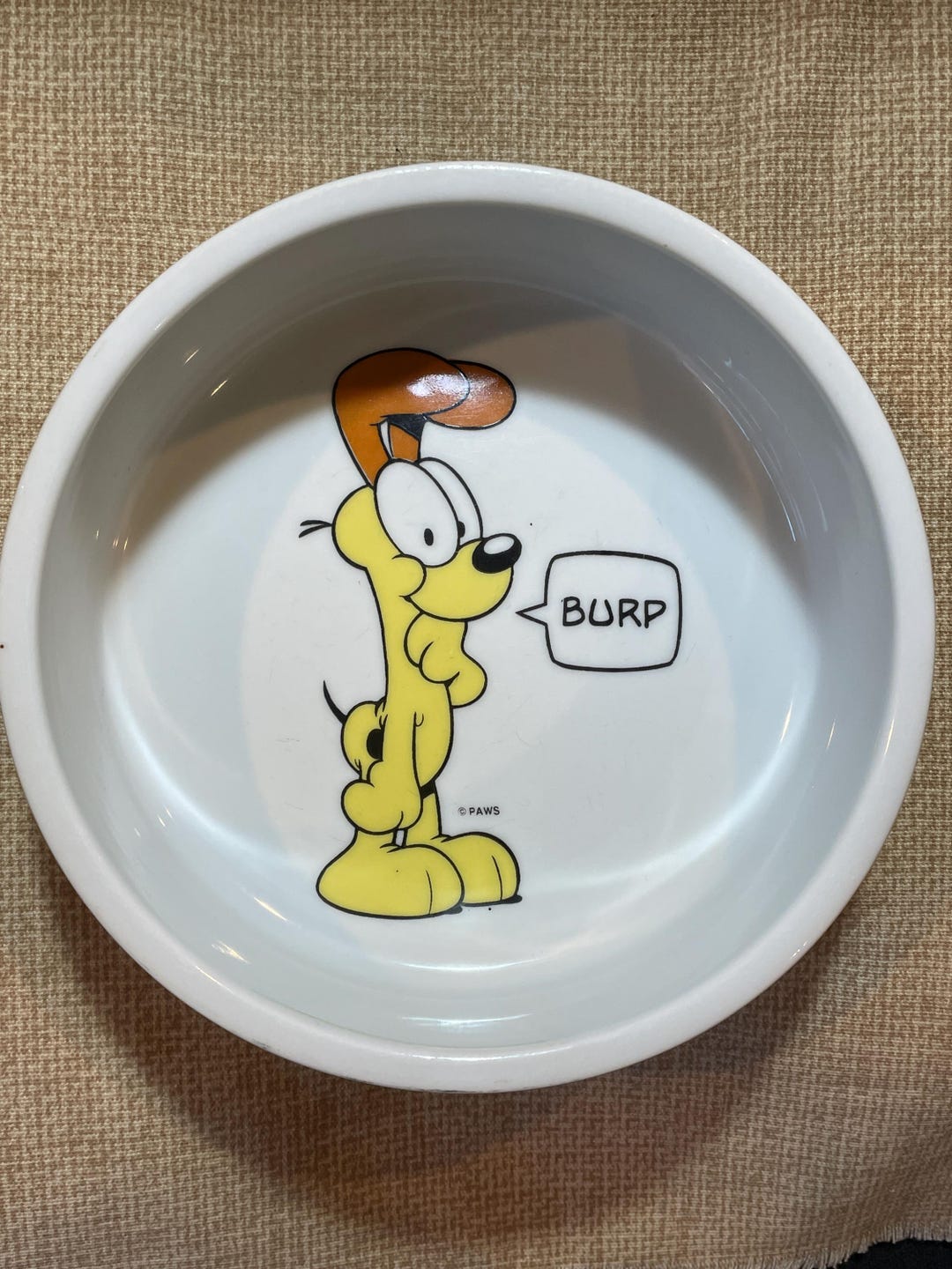 Vintage Odie Burp My Bowl/garfield Odie Water Bowl/odie Food Bowl/my ...
