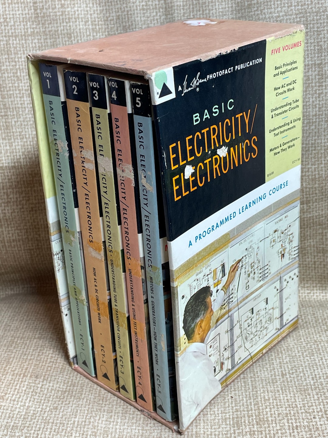 Vintage 1964 First Edition Basic Electricity Electronics Vol 1-5 Books/programmed Learning ...