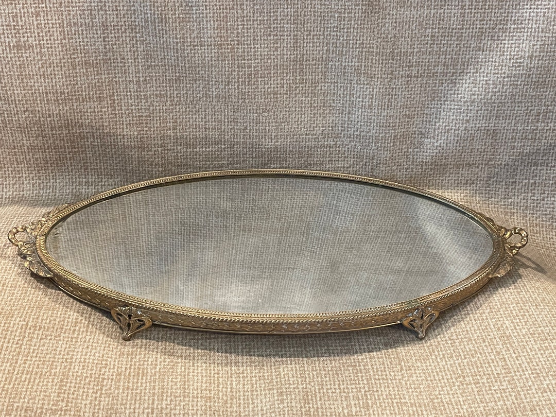 Vintage Hollywood Regency Oval Apollo Vanity Tray Mirror/filagree Oval ...