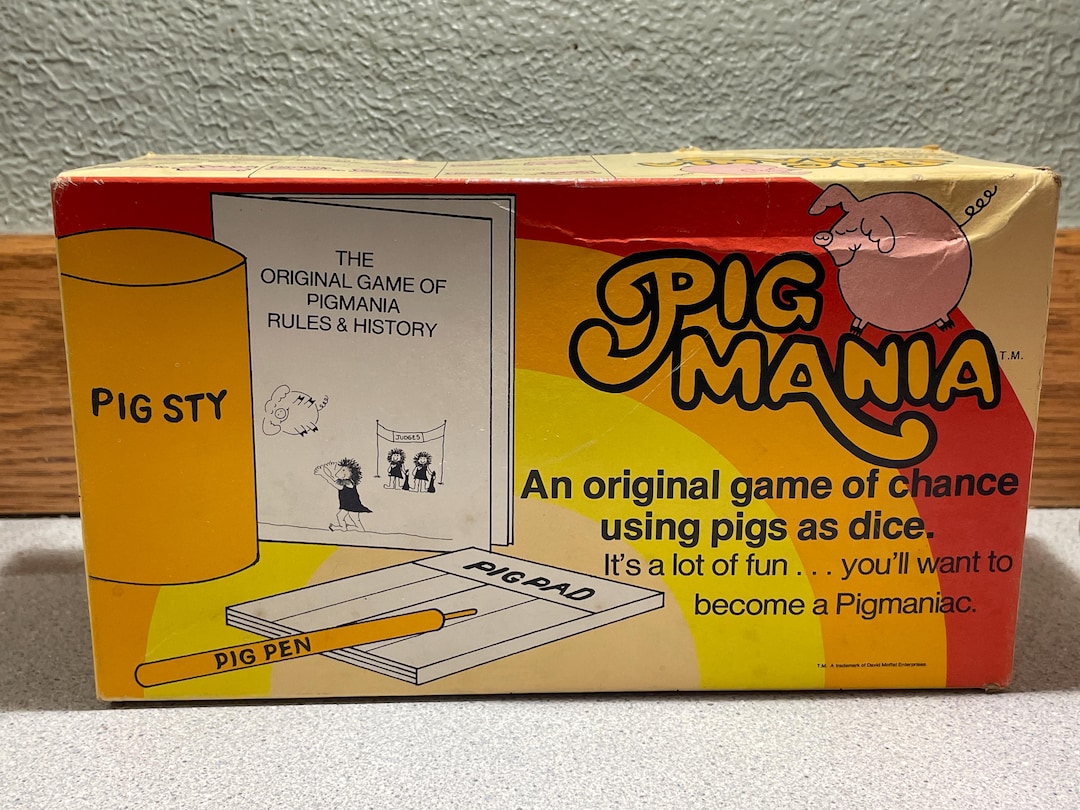 Vintage 1972 Pig Mania Game of Chance With Pig Dice/rare Parker ...