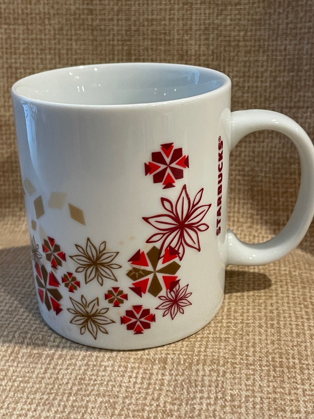 Vintage Starbucks Christmas Snowflakes Mug/geometric Snowflake ...