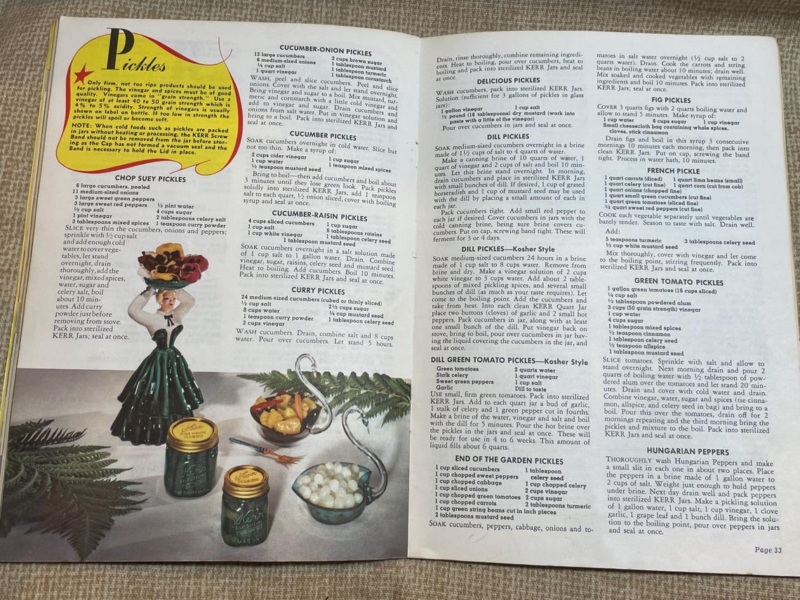 Vintage 1952 Kerr Home Canning Book/kerr Canning Book/50's Canning Book ...