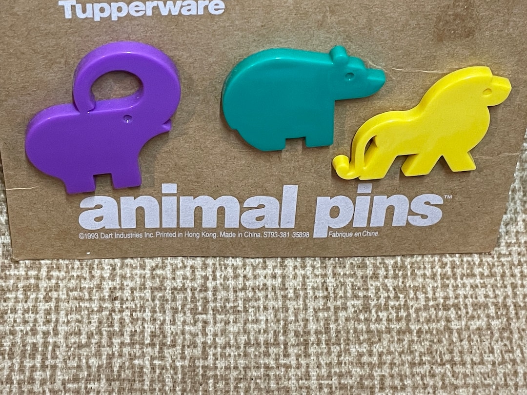 Tupperware Animal Pins Set of 3/colorful Tupperware Animal Pins ...