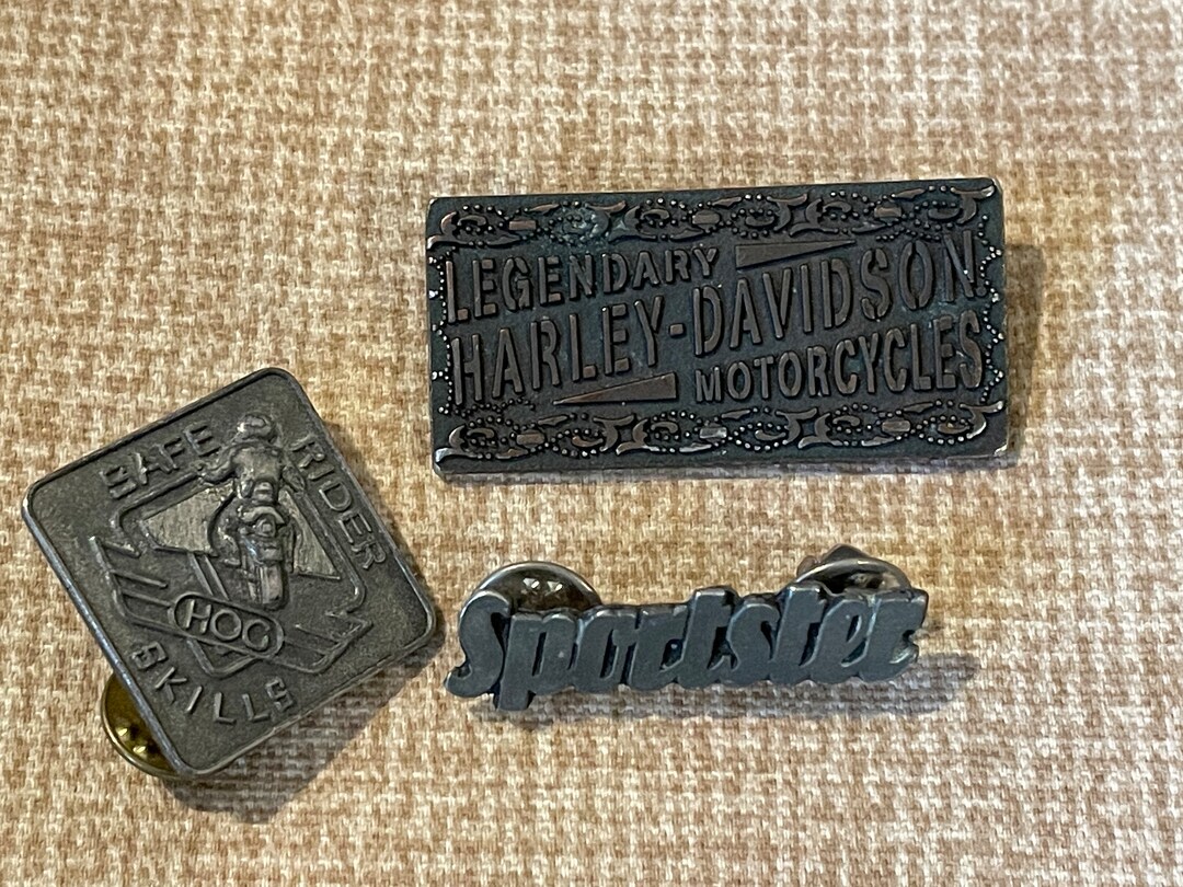 Vintage Harley Davidson Pins Set of 3/safe Rider HOG Pin/legendary ...