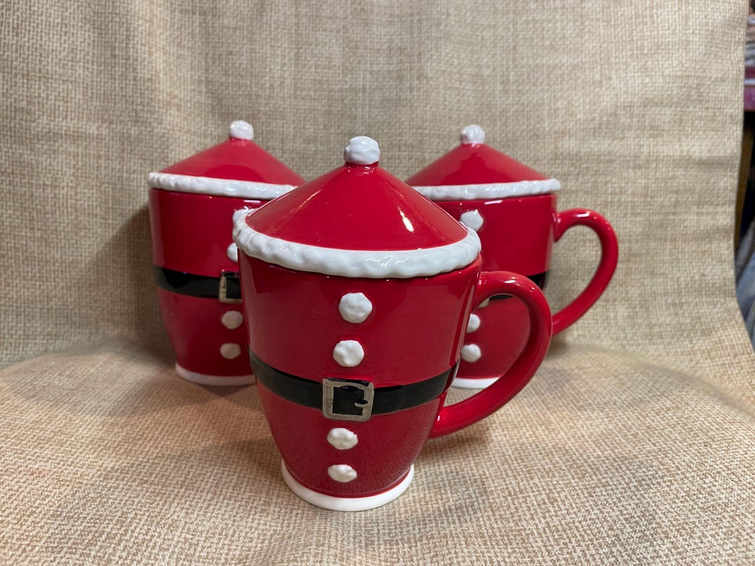 Hallmark Santa Coffee Mug With Santa Hat Lid/hallmark Christmas Mug ...