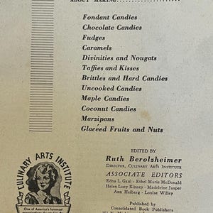 Vintage 1950's 250 Ways to Make Candy Cookbook/culinary Arts Institute ...