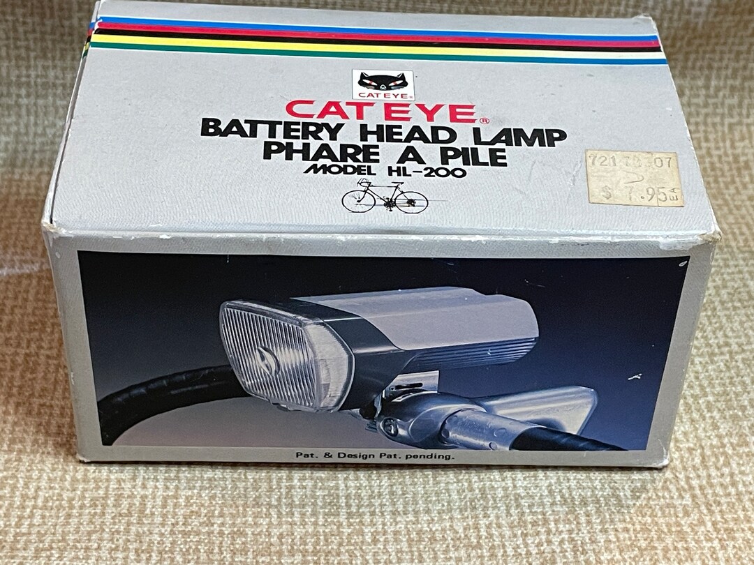 Vintage RARE Cateye Battery Head Lamp Phare A Pile Model HL-200 Bicycle ...