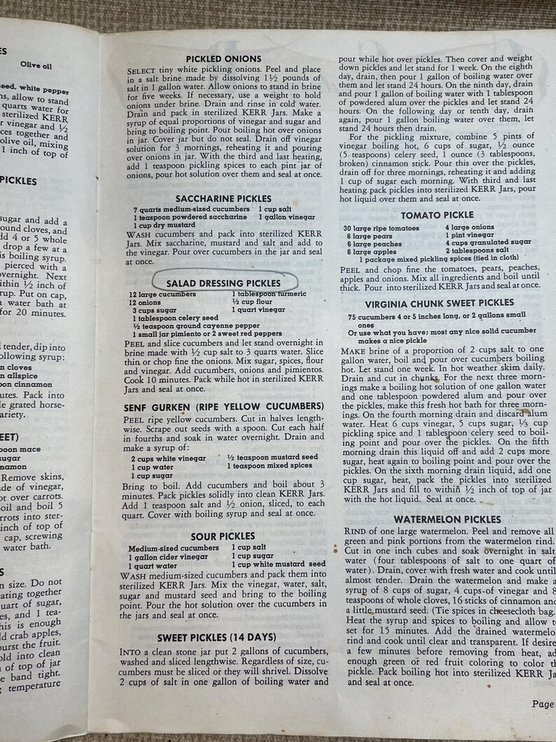 Vintage 1952 Kerr Home Canning Book/kerr Canning Book/50's Canning Book ...