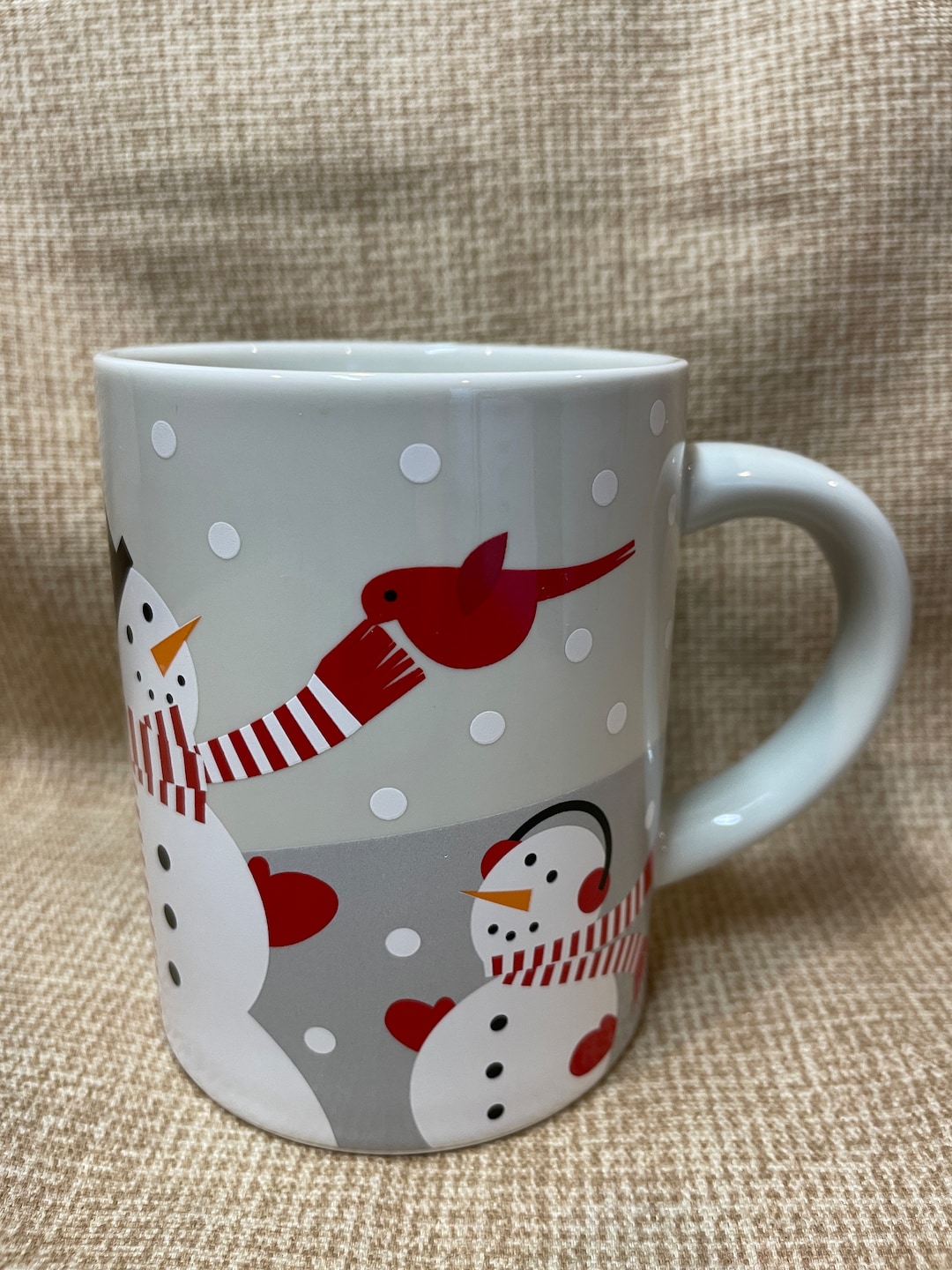 Vintage Crate & Barrel Snowman Christmas Mug/joan Anderson Designer ...
