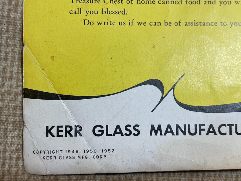 Vintage 1952 Kerr Home Canning Book/kerr Canning Book/50's Canning Book ...