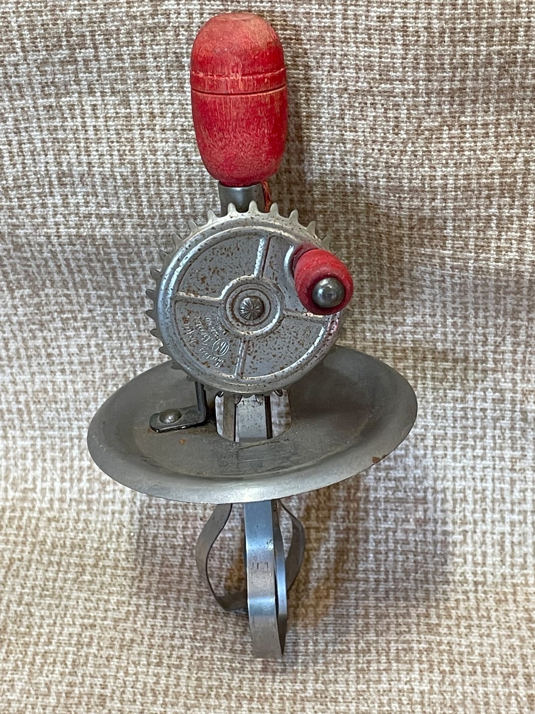 Vintage Betty Taplin Toy Hand Beater/antique Toy/miniature Red Wood ...