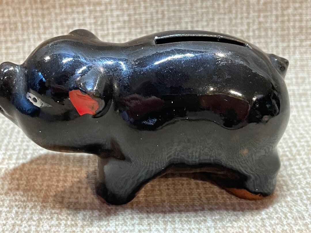 Vintage Redware Pottery Piggy Bank/made in Japan Redware Pottery/tiny ...