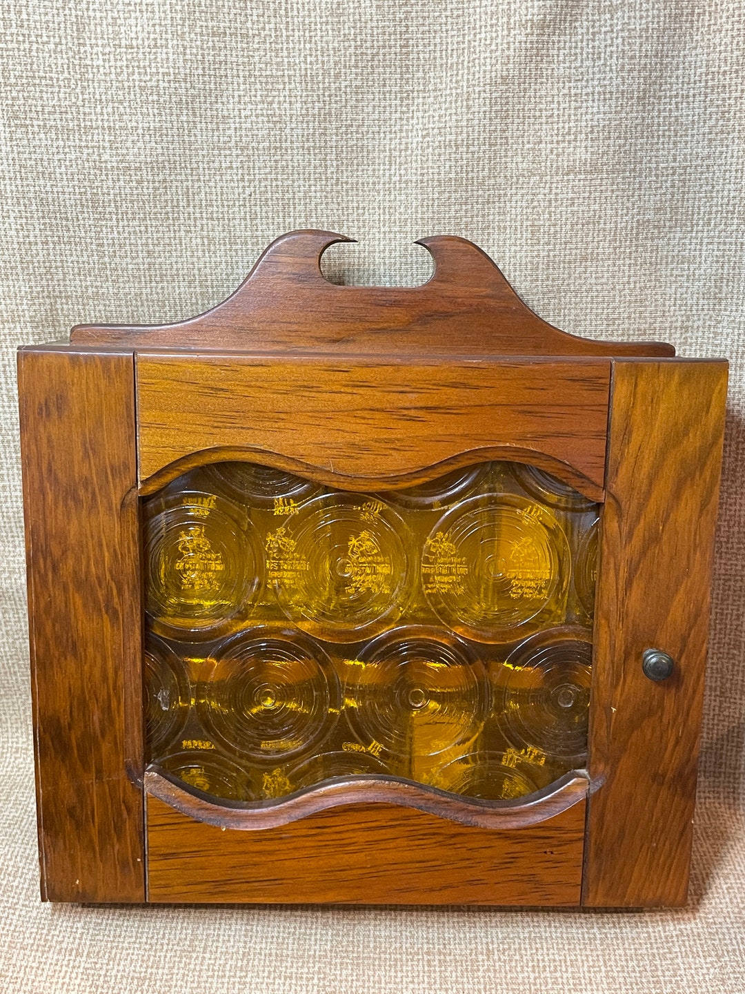 Vintage 60's Kitchen Spice Rack With Spice Jars/kitschy Kitchen Wall ...