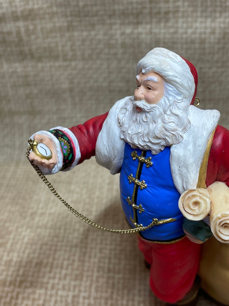 Vintage 2001 Hallmark Keepsake Santa Bag & Pocket Watch Ornament/santa ...