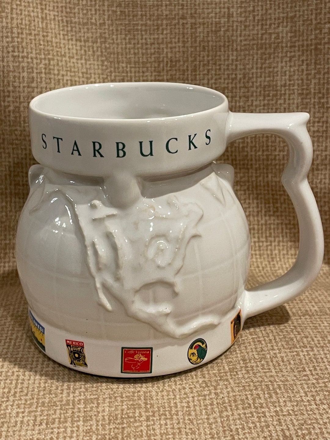 Vintage Starbucks Around the World Globe Coffee Travel Mug/large Travel ...