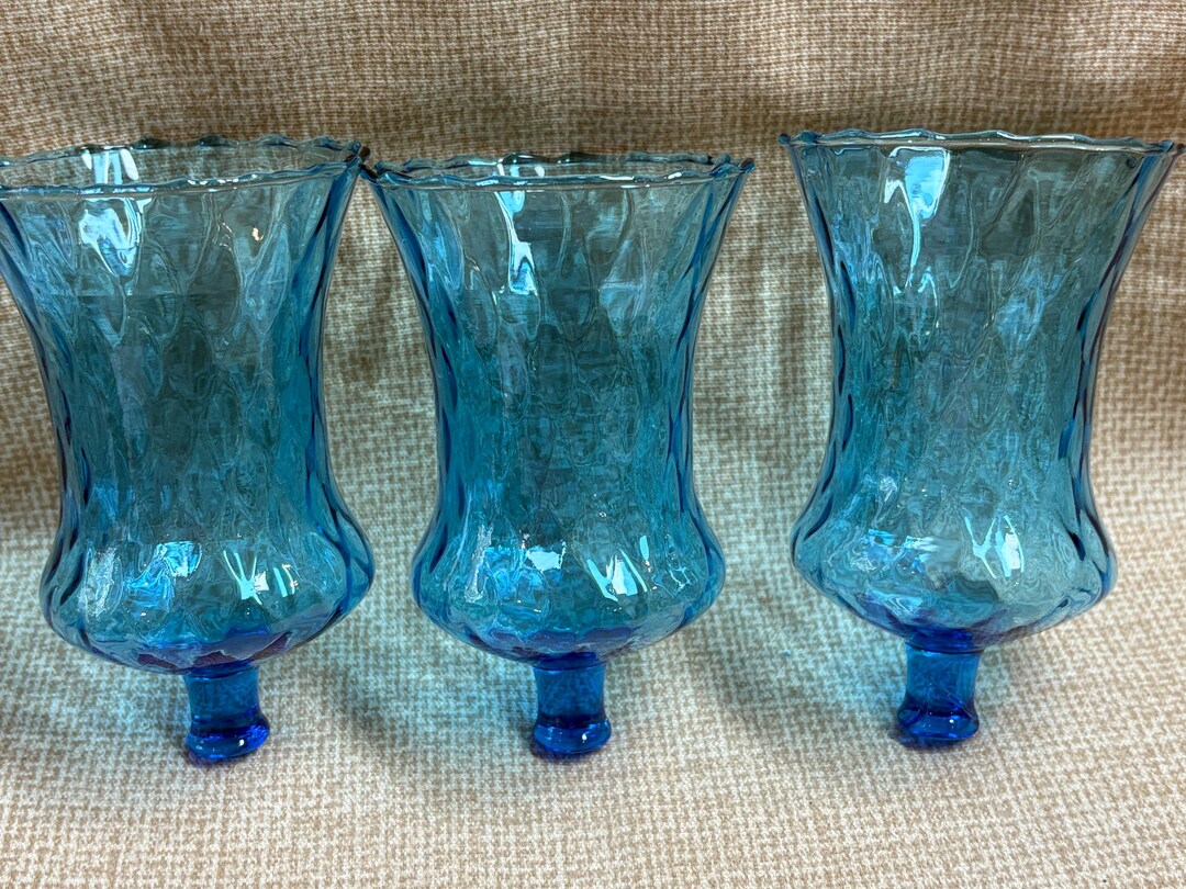 Vintage 70's Home Interiors Light Blue Glass Votive/home Interiors ...