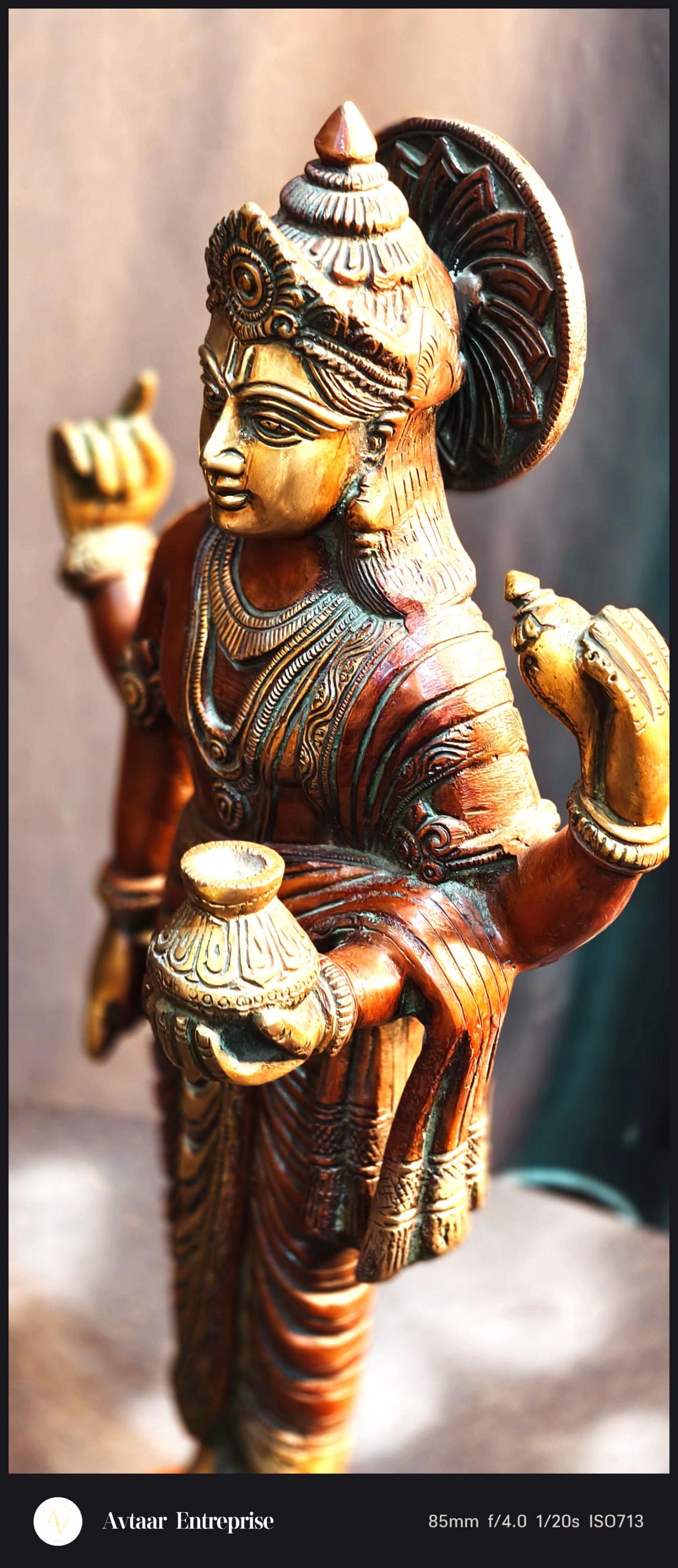 Majestic 15" Brass Dhanvantari Statue - Divine Healer & Ayurvedic Deity ...