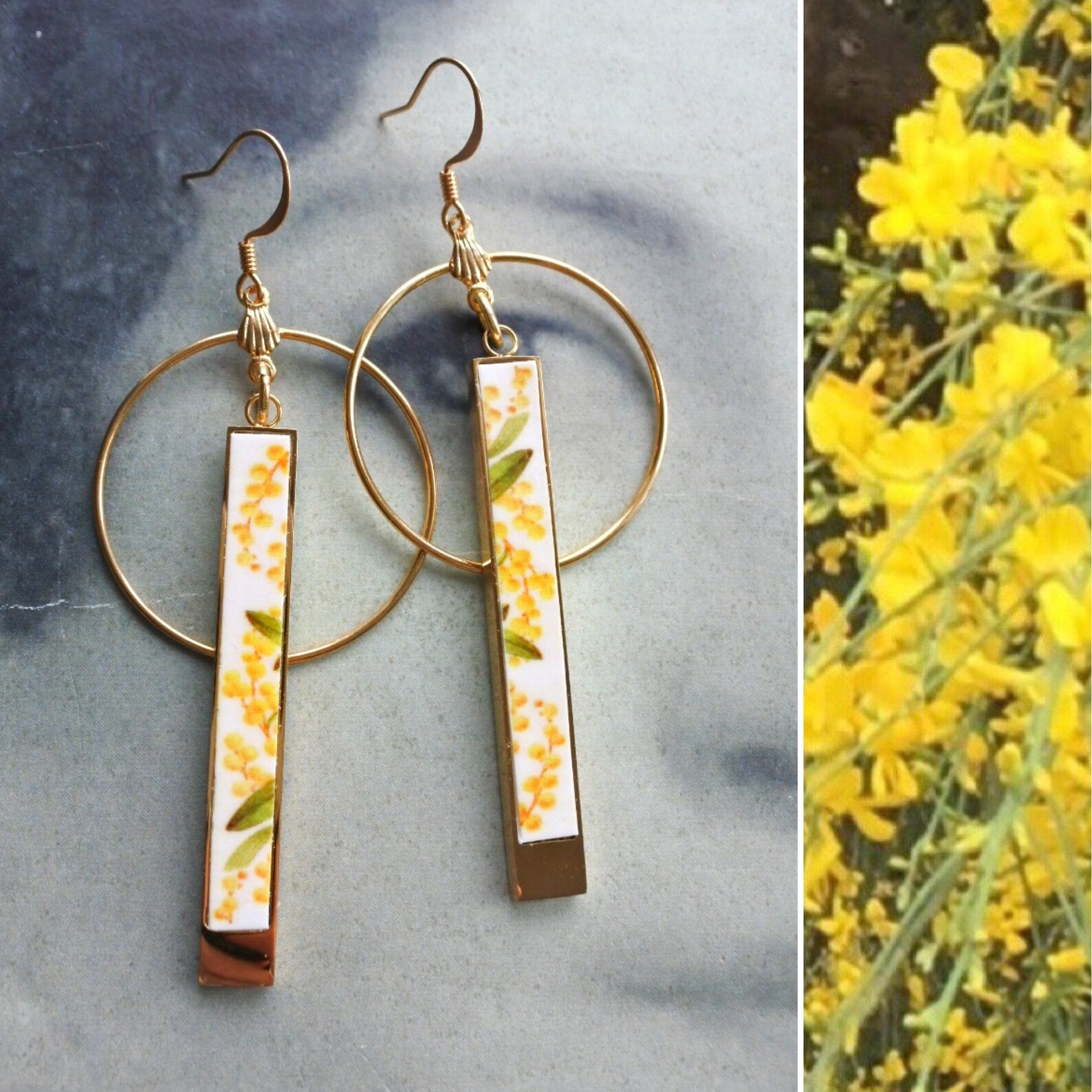 Atrio Earrings Circle Bar MIMOSA Atrio Matchstick Portugal Azulejos ...