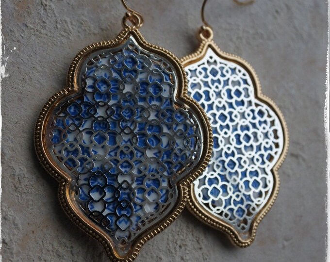 Earrings Persian Tile Antique Azulejo Qajar Persia Turkish Islamic Arab ...